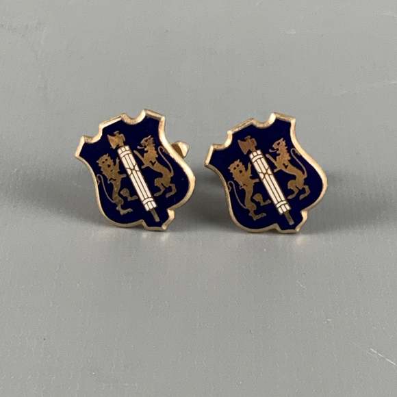 SWANK | Accessories | Swank Navy Gold Crest Metal Cuff Links | Poshmark